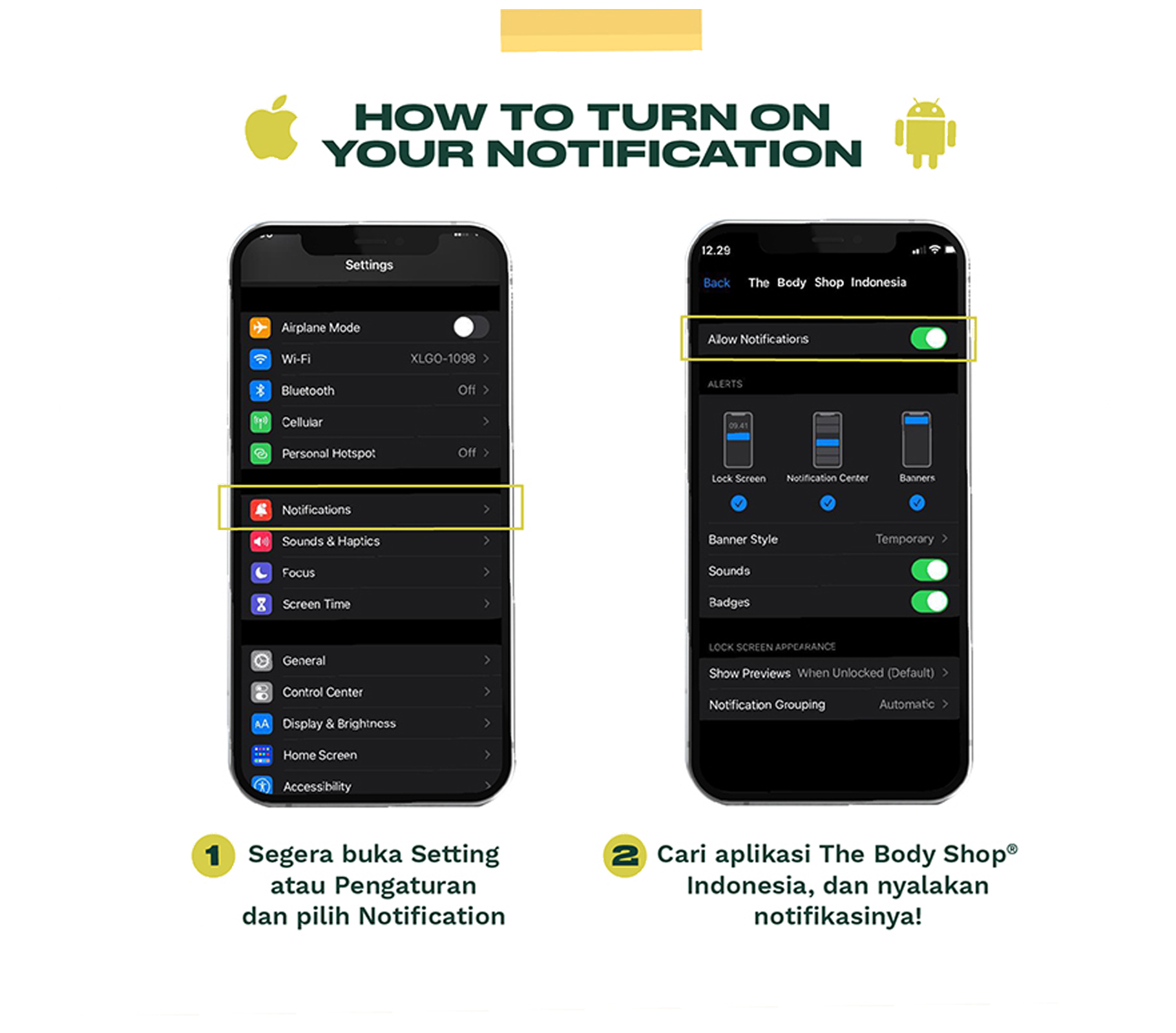 How To Turn On Notification | The Body Shop® Indonesia