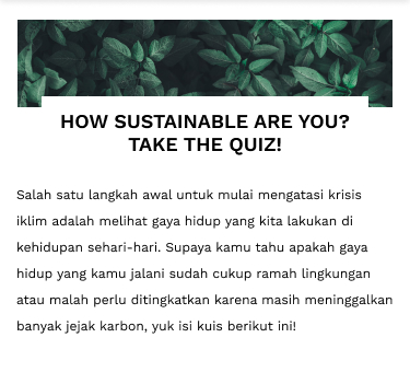 HOW SUSTAINABLE ARE YOU? TAKE THE QUIZ!